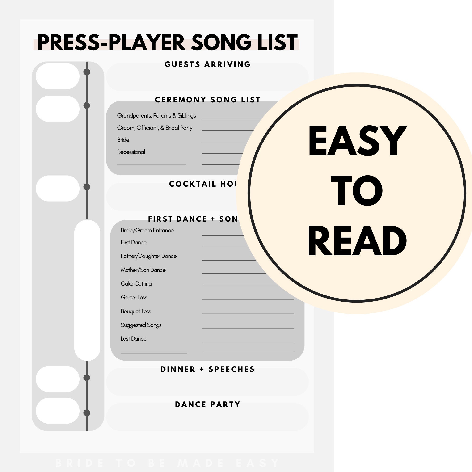 Grey DIY Wedding DJ Template, Wedding Music Planning Guide, Be Your Own ...