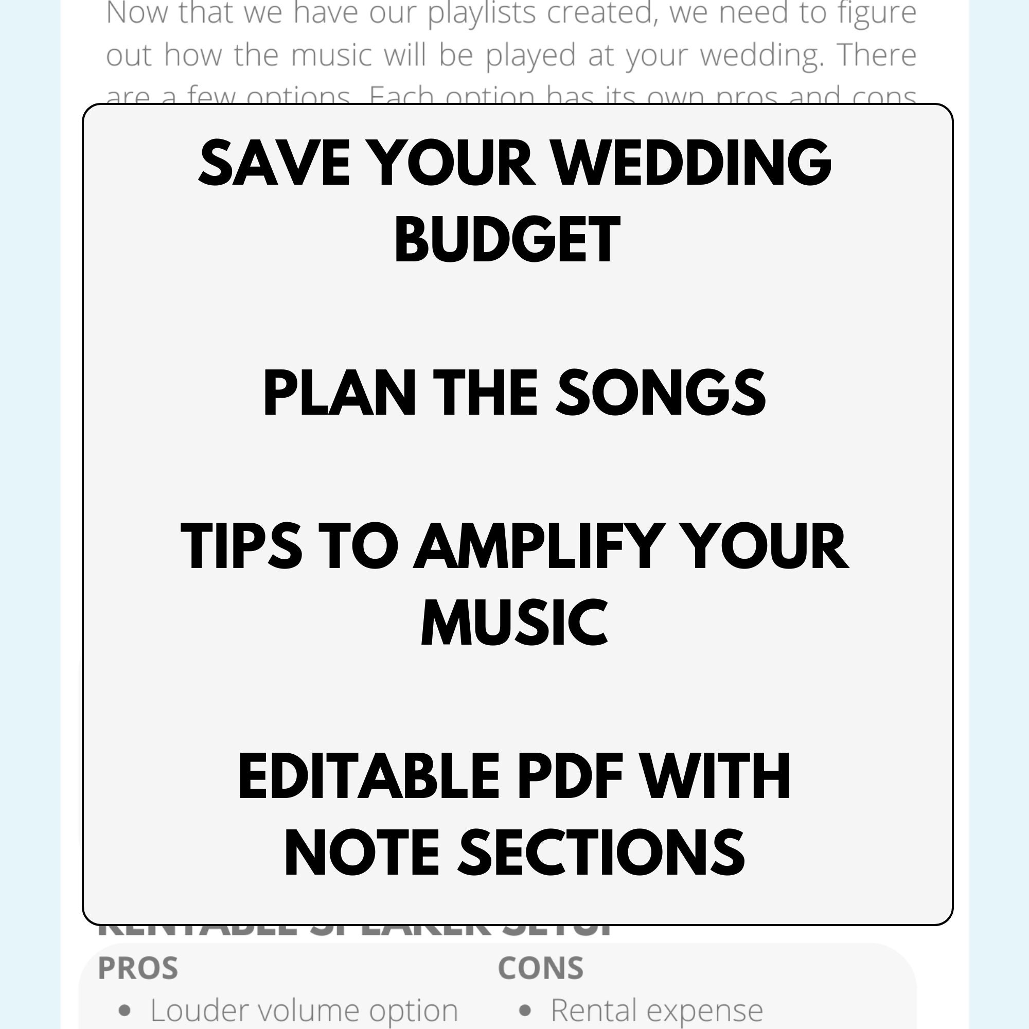 Blue DIY Wedding DJ Template, Wedding Music Planning Guide, Be Your Own ...