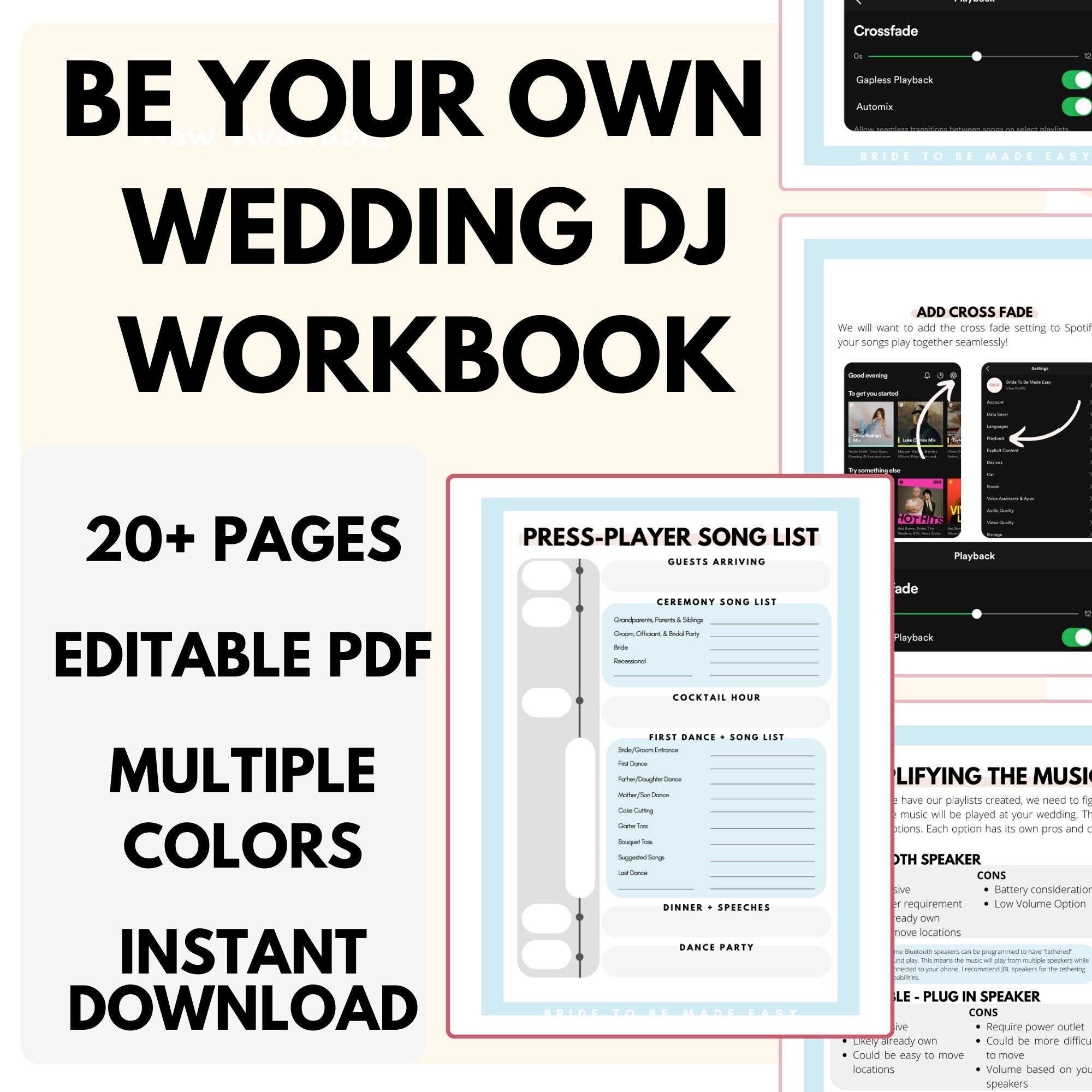 Blue DIY Wedding DJ Template, Wedding Music Planning Guide, Be Your Own ...