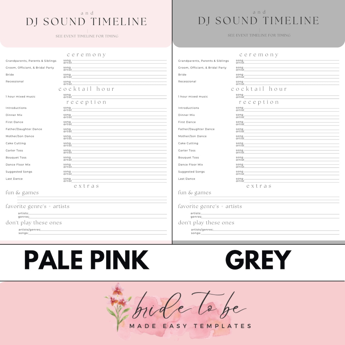 Wedding DJ Timeline Template, DJ Wedding Music Planning Guide, Wedding ...