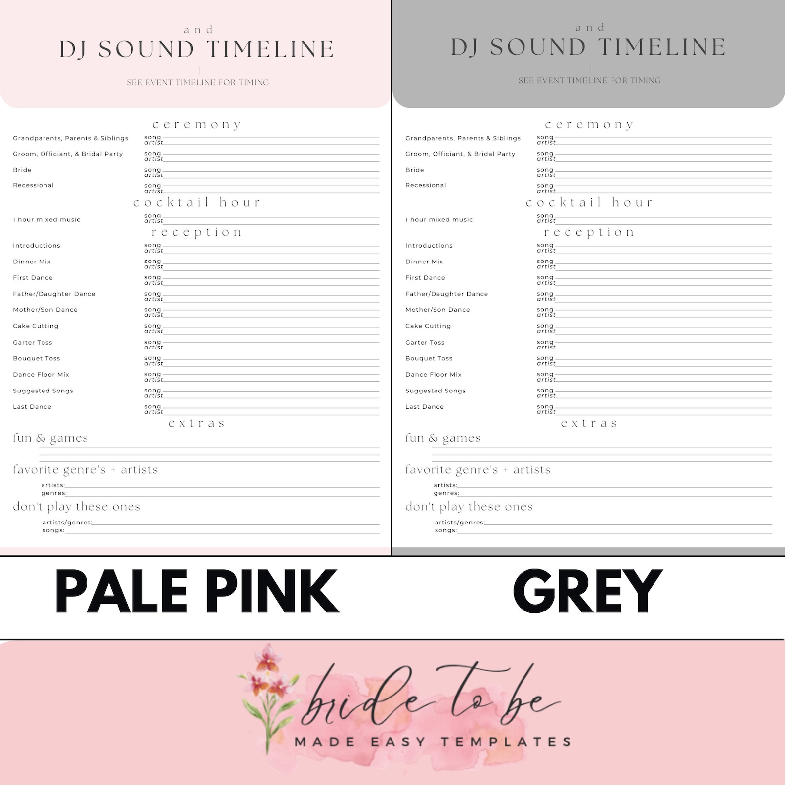 Wedding DJ Timeline Template, DJ Wedding Music Planning Guide, Wedding ...