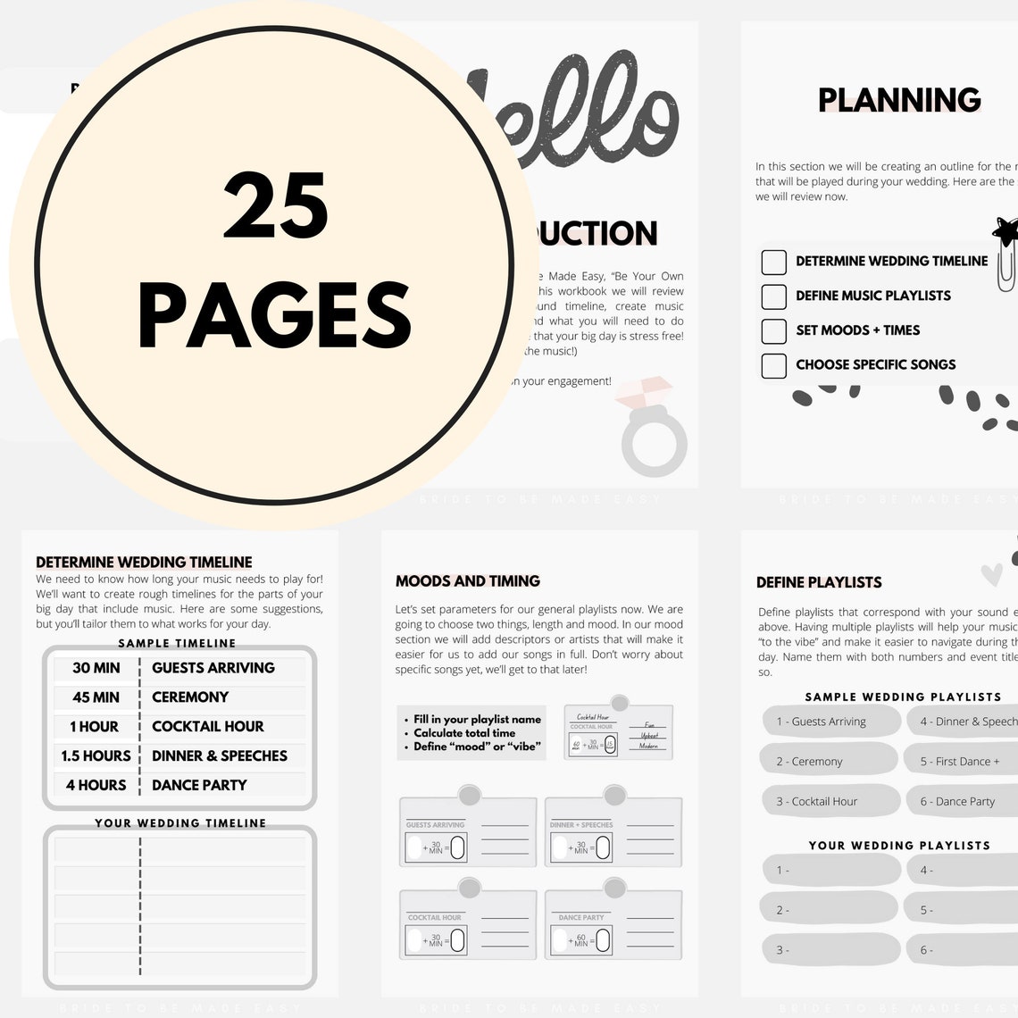 Grey DIY Wedding DJ Template, Wedding Music Planning Guide, Be Your Own ...