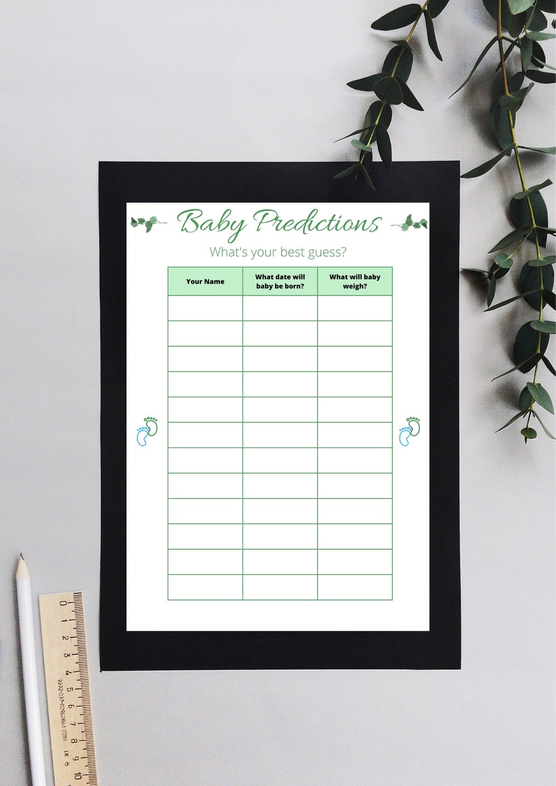 Baby Predictions, Baby Shower Game, Guessing Game, Baby Prediction Game ...