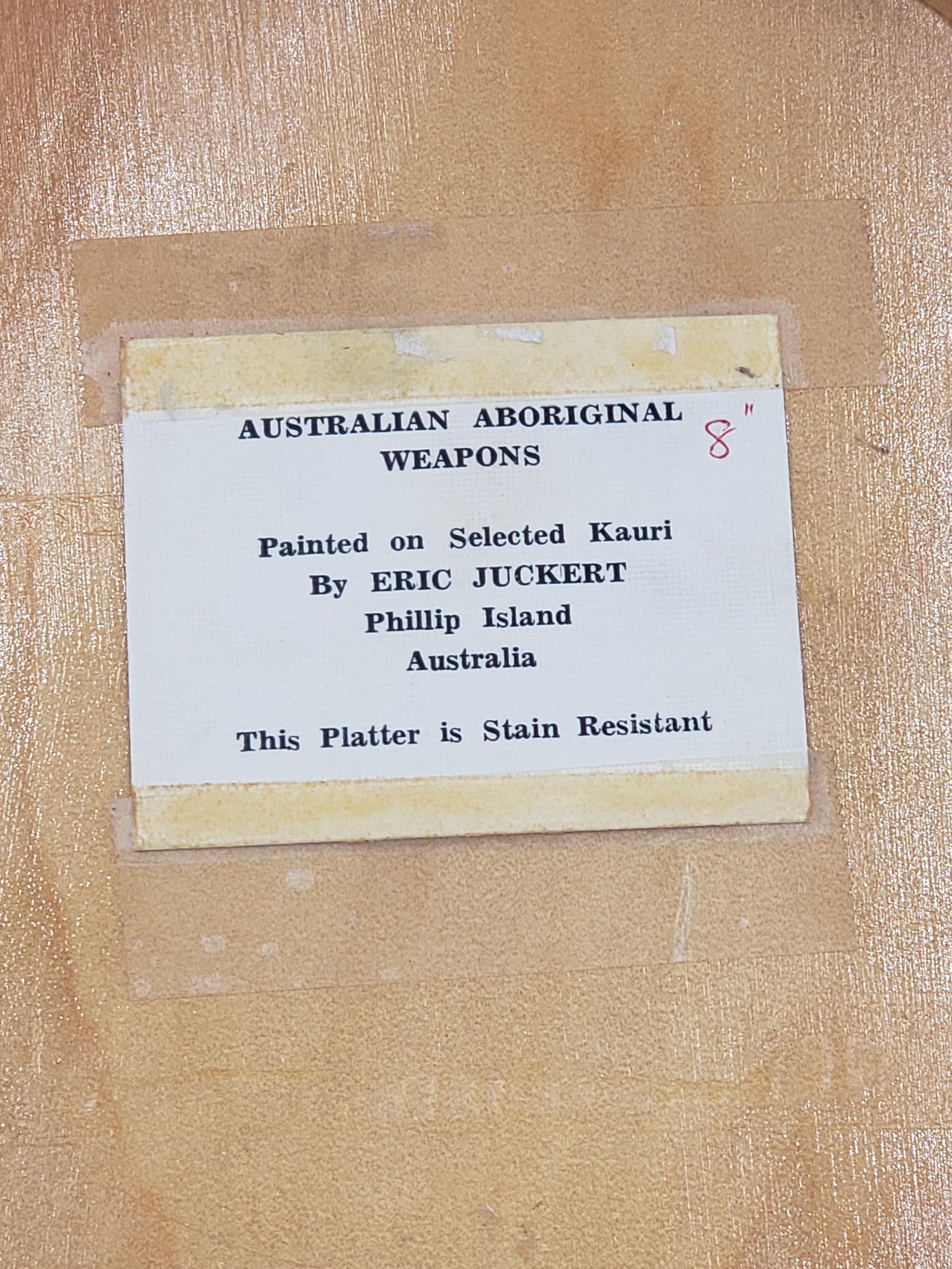 Eric Juckert Australian Aboriginal Weapons 7.5" Kauri Wood Plate - Etsy