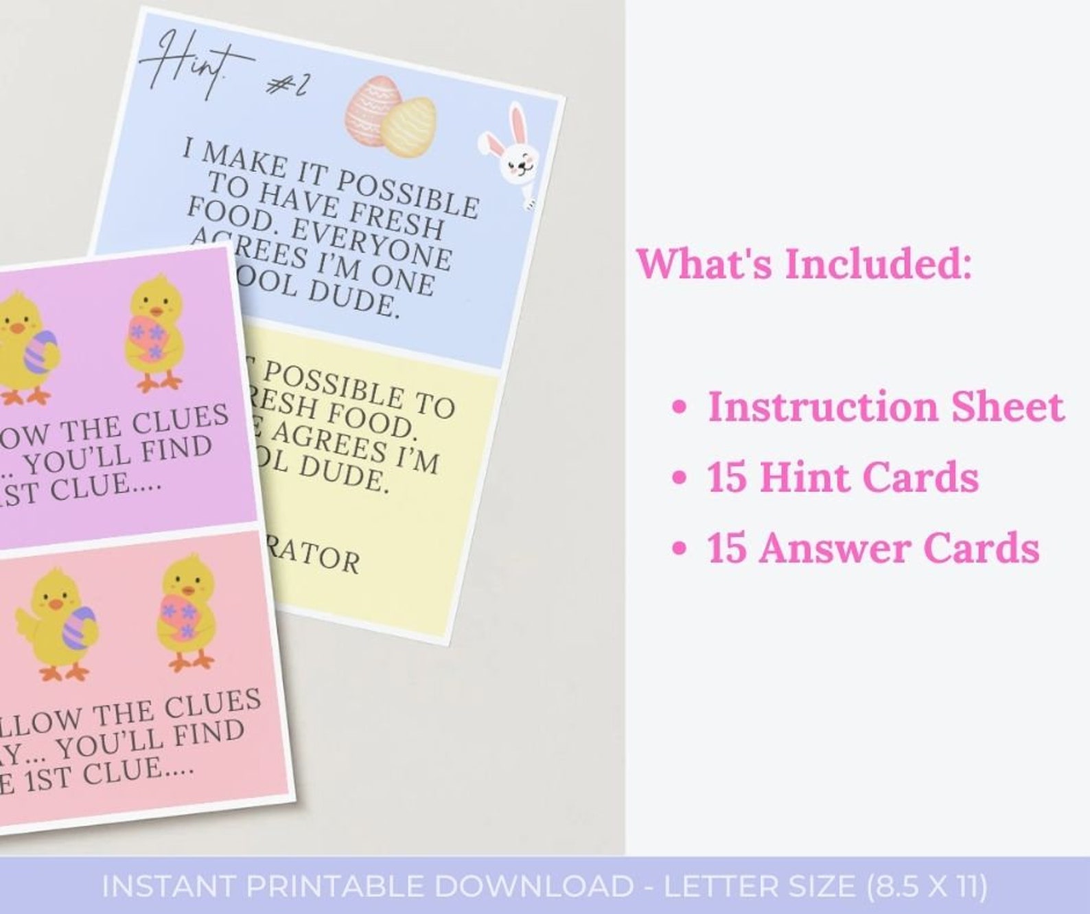 Easter Scavenger Hunt for Kids Easter Egg Hunt Clues Easter Bunny ...