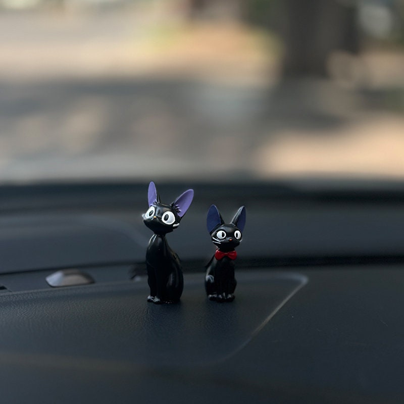 Black Cat Anime Figurine Car Dashboard Decor, Standing Car Pendant ...