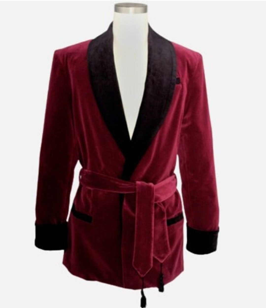 Man Quilted Red Velvet Smoking,jacket Quilted Wedding Night & Night Gate to Gather Cigar Jackets ...