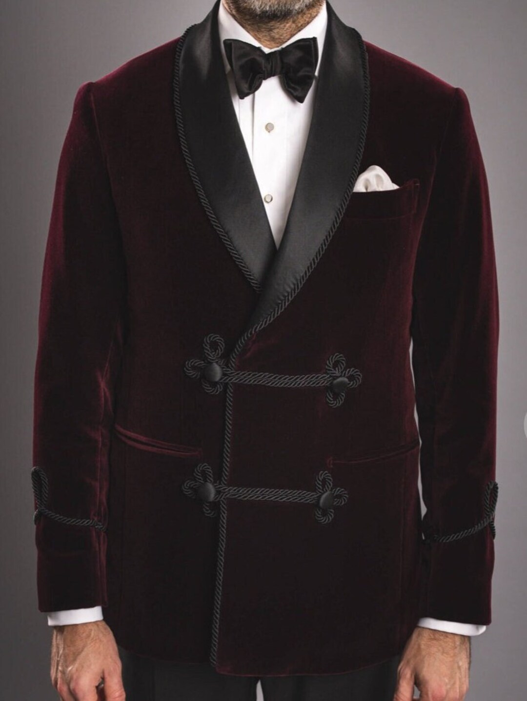 Mens Classic New Smoking Jacket and Robe Christmas Party Jacket Wedding ...