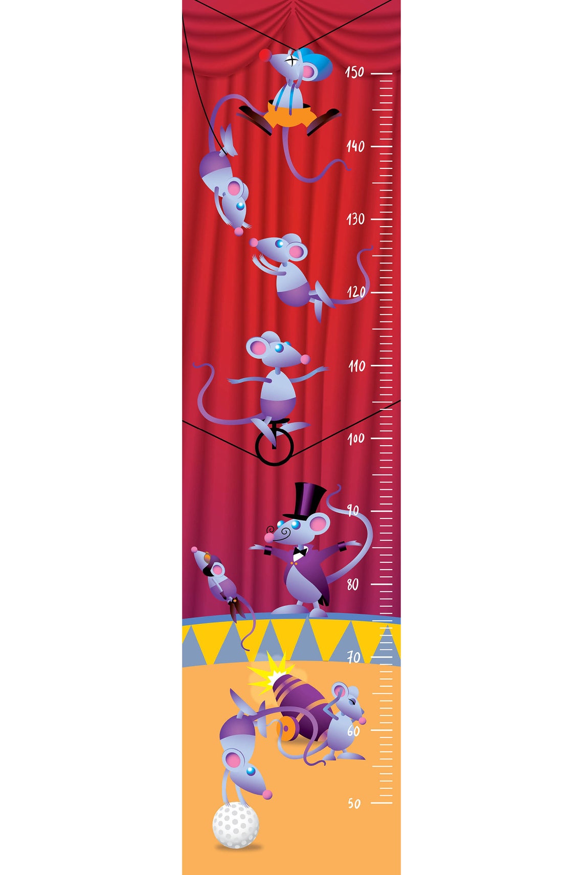 Circus Height Chart, Height Chart Sticker, Height Chart Poster, Wall ...