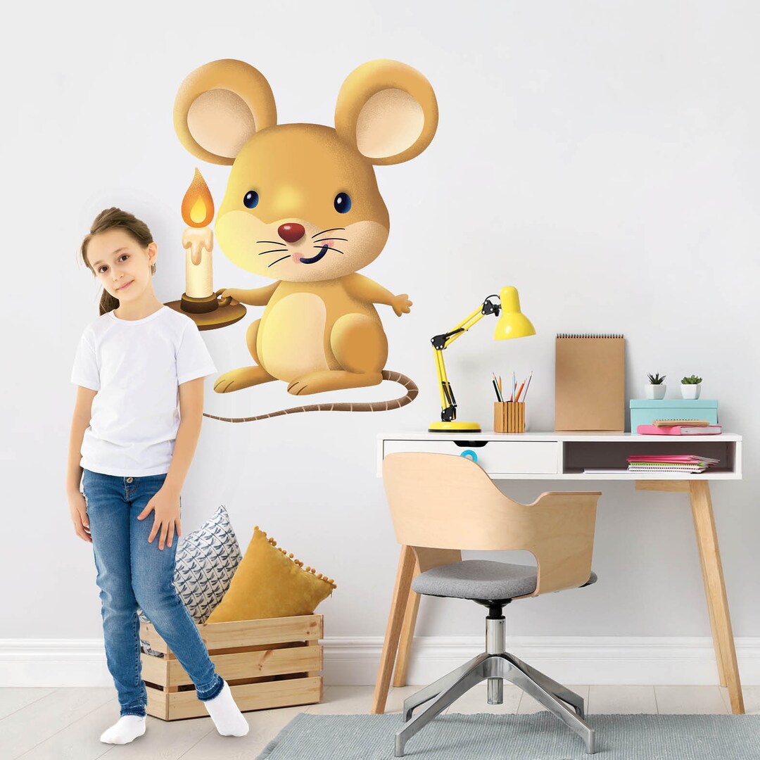 Thomas the Mouse, Cute Animals Sheet, Wall Stickers, Wall Decal, Animal ...