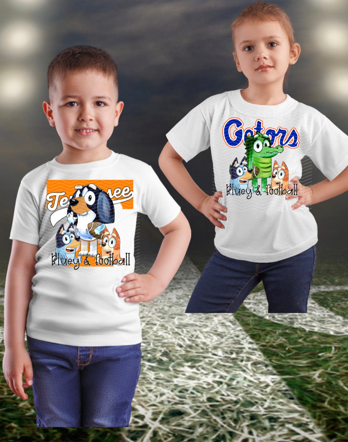 Football and Bluey Dog Tshirt for Kids, Sec Kids Shirt, Vols Bluey ...