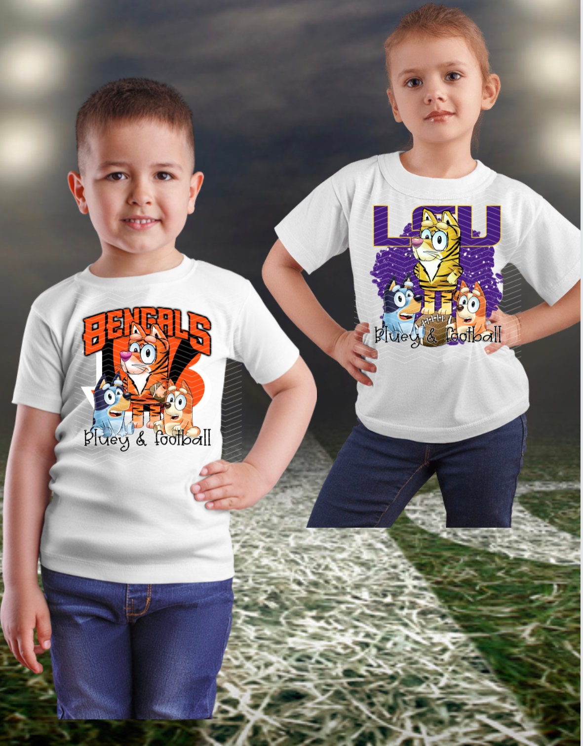 Football and Bluey Dog Tshirt for Kids, Sec Kids Shirt, Vols Bluey ...