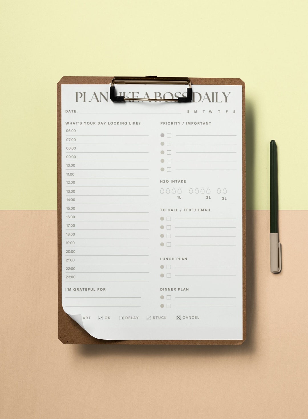 Daily to Do List Printable, Boss Daily Instant Download, Today to Do ...