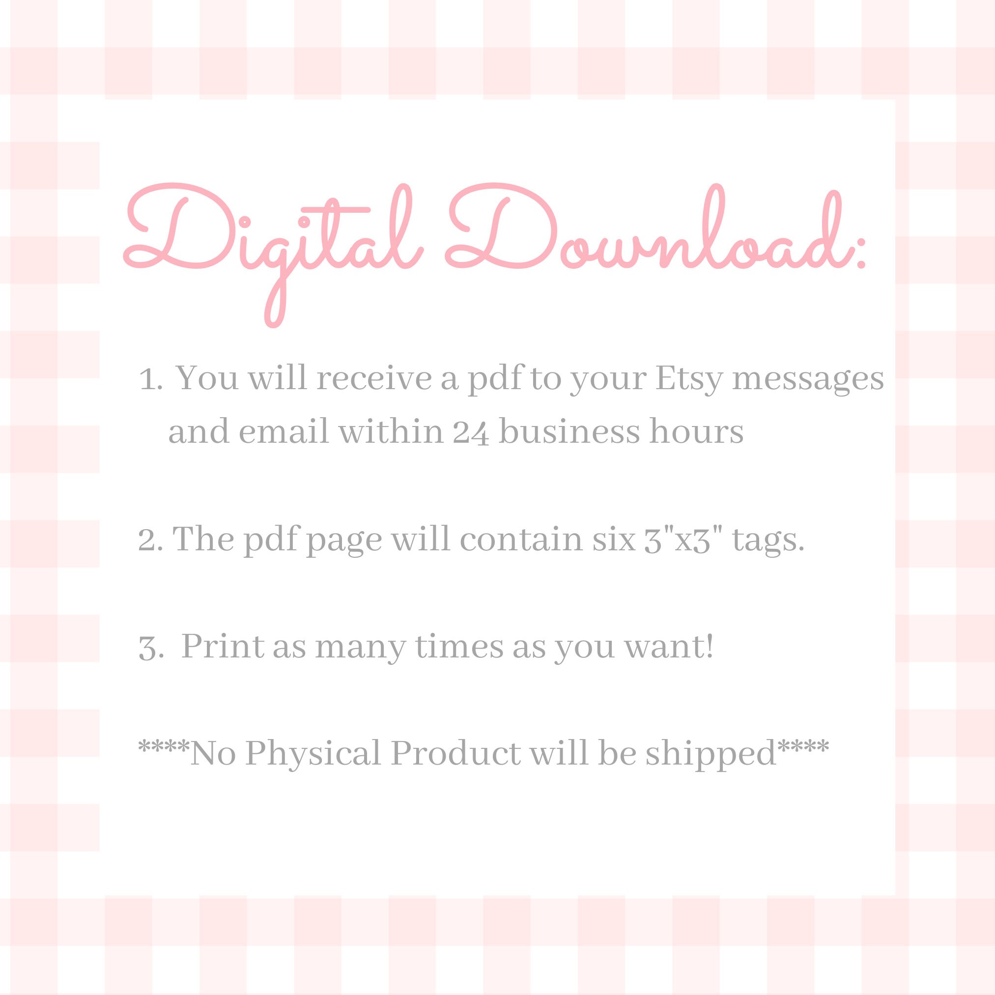 Printable Happy Birthday Gift Tag / Yellow Gingham Colorful - Etsy