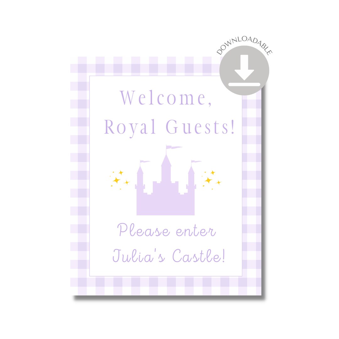 Printable Welcome Princess Party Sign 16x20 CUSTOM ORDER - Etsy