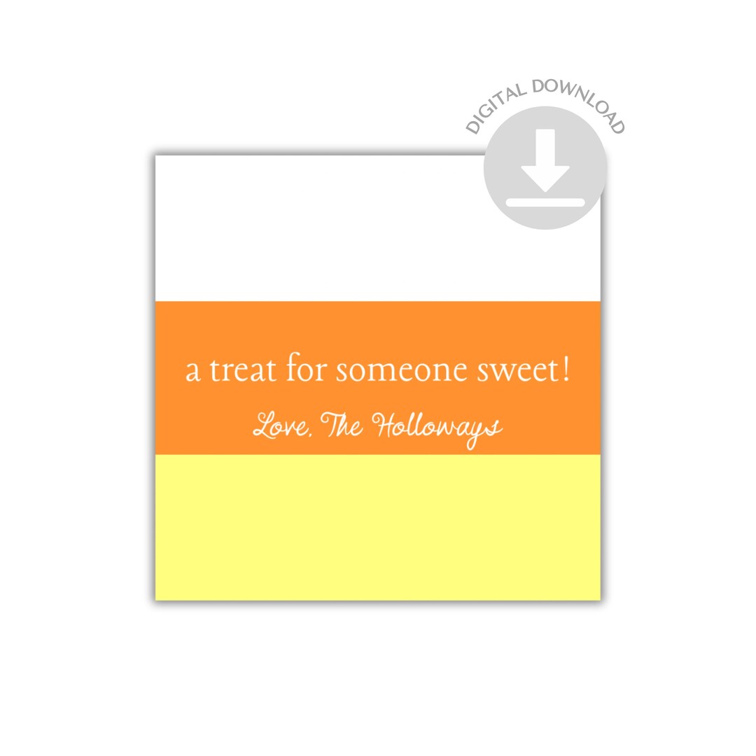 Printable Candy Corn Gift Tag / A Treat for Someone Sweet / Digital ...