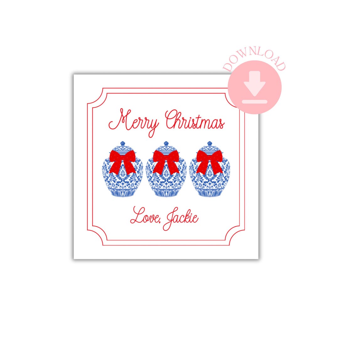 Printable Ginger Jar Gift Tag / Digital Download - Etsy UK