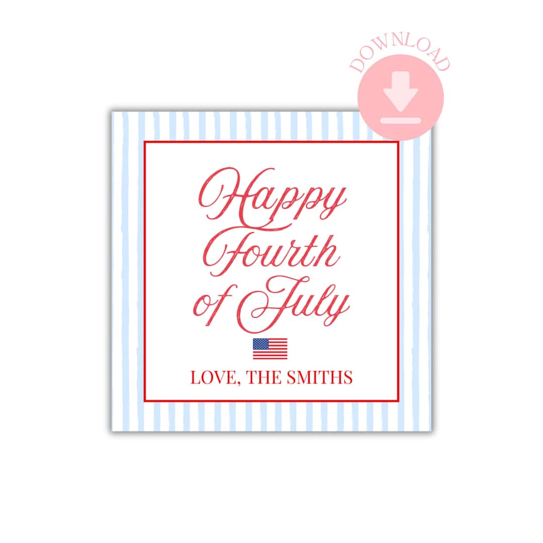 Printable Happy Fourth of July Gift Tag - Etsy