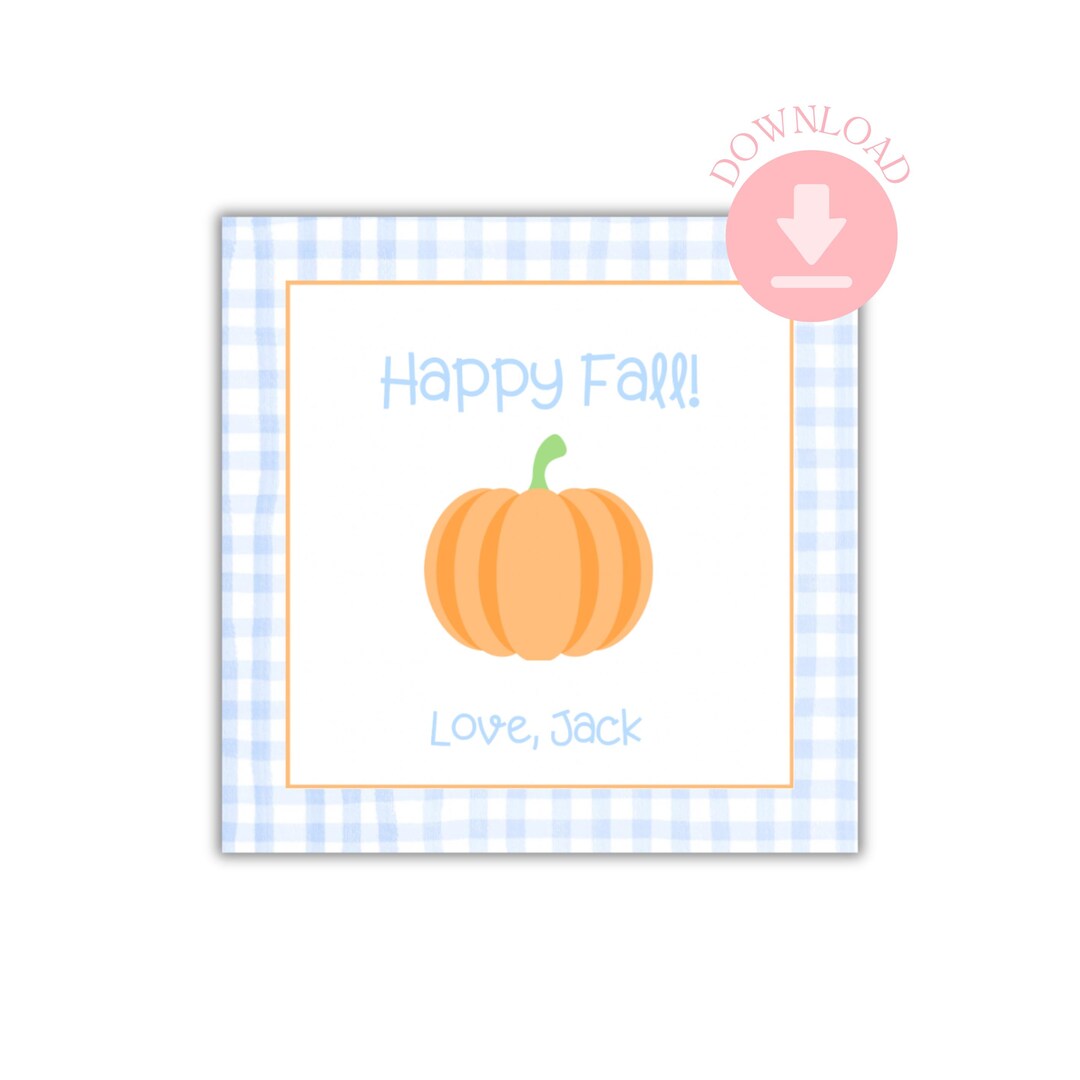 Printable Fall Pumpkin Gift Tag / Digital Download - Etsy