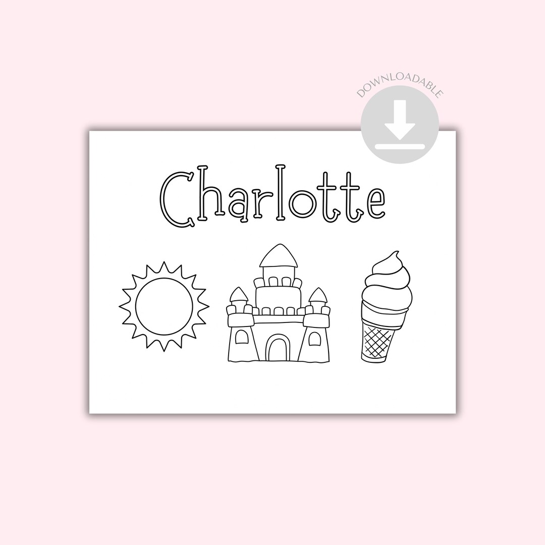 Printable Personalized Name Coloring Sheet / Summer Activity - Etsy