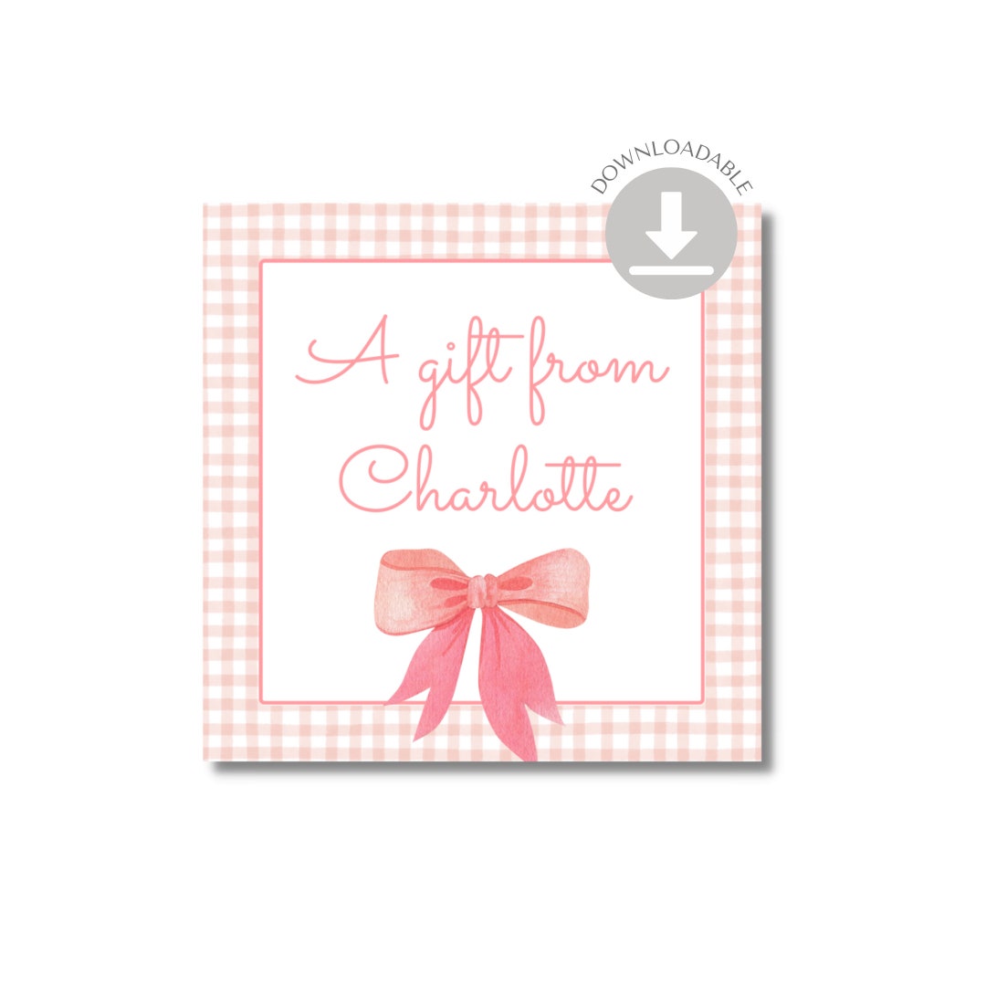 Printable Pink Bow Gift Tag a Gift From Ballet - Etsy