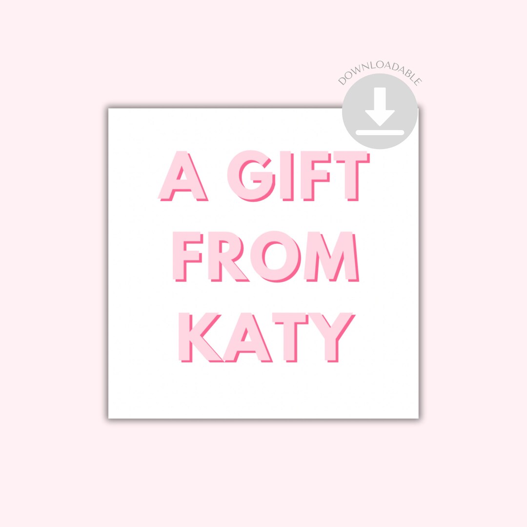 Printable Pink Block Letters Gift Tag / A Gift for You - Etsy