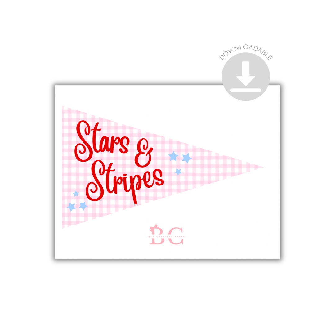 Printable Stars and Stripes Pennant / 4th of July / Memorial Day Decor ...