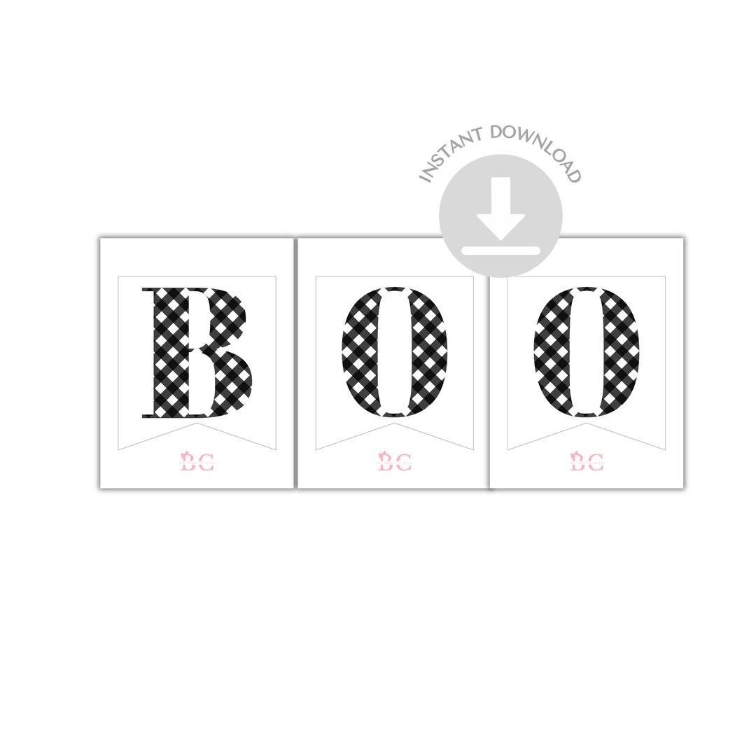 Printable Black Boo Banner INSTANT DOWNLOAD - Etsy