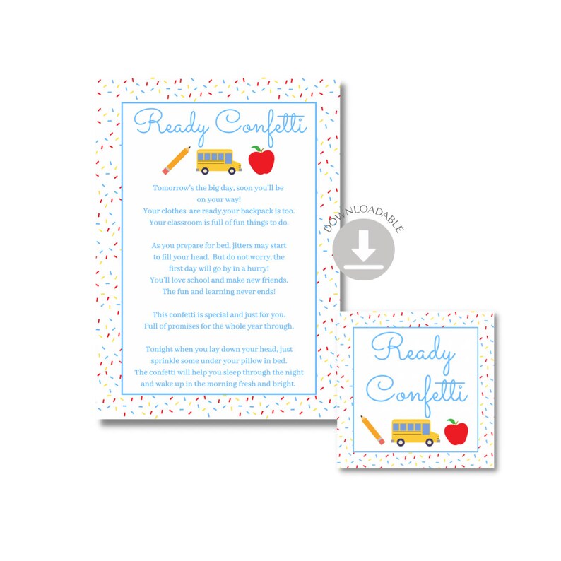 Printable Ready Confetti Sheet Tag Bundle Back to School - Etsy
