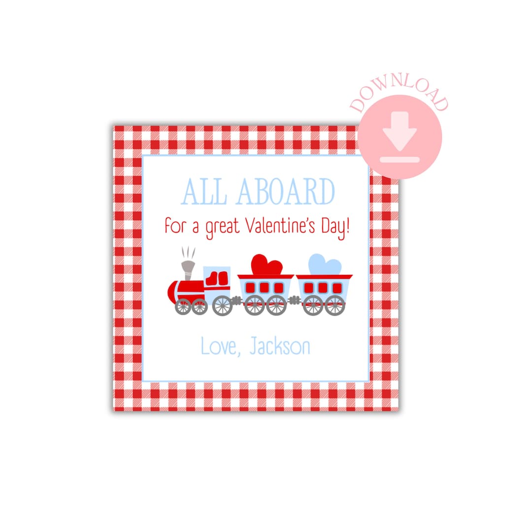 Printable Choo Choo Train Valentine’s Day Tag - Etsy