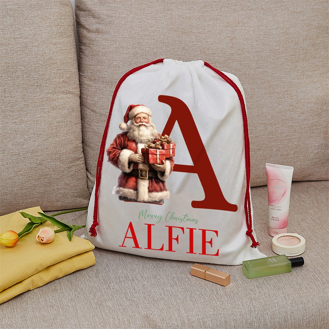 Christmas Santa Sack Personalised,custom Initial Santa Sack,christmas ...