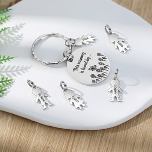 Personalized Family Key Chain,custom Engraved Charms With 1 2 3 4 5 ...