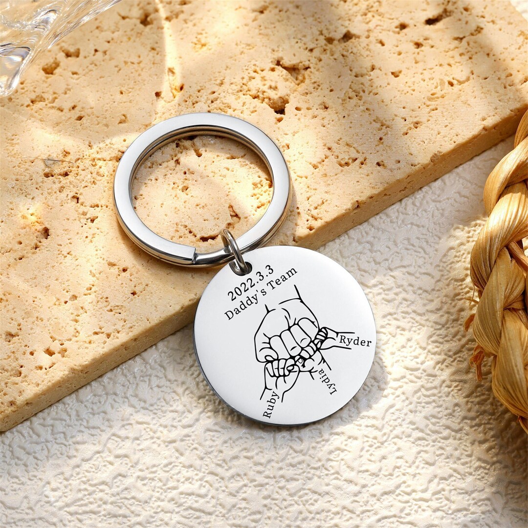 Personalized Daddy Keychain, Father Day Keychain, Dad Keychain Gift ...