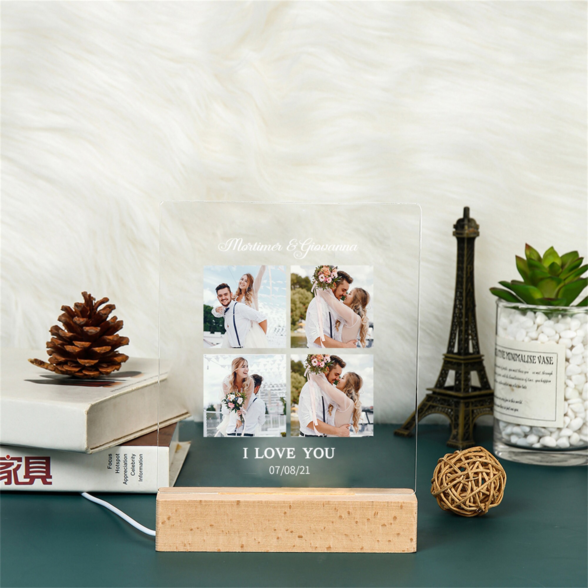 Custom Photo Lamp Family Collage Photo LED Night Light - Etsy