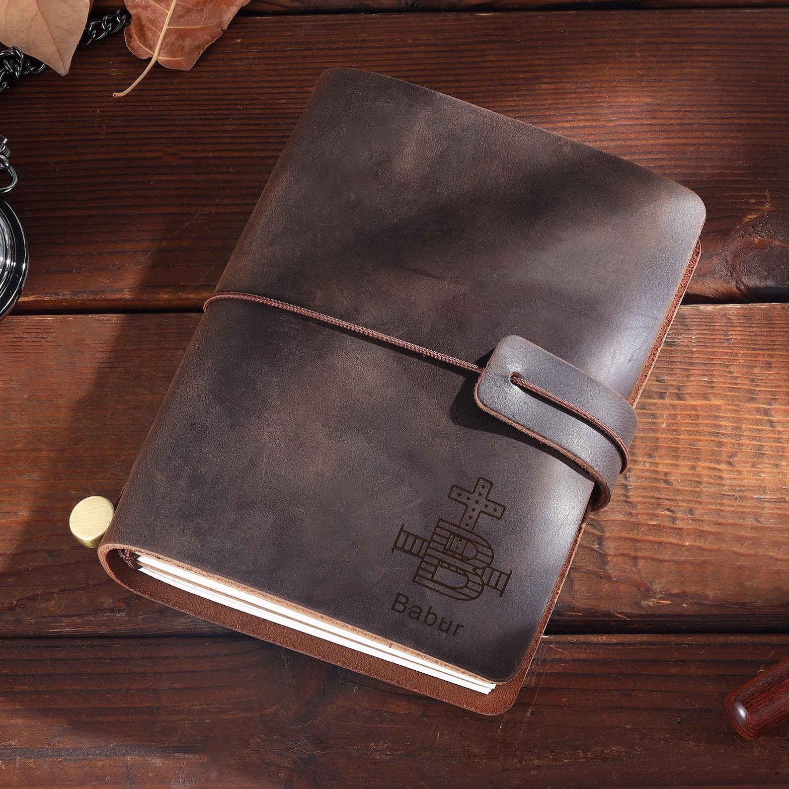 Personalized Engraved Leather Journal for Men, Custom Leather Notebook ...