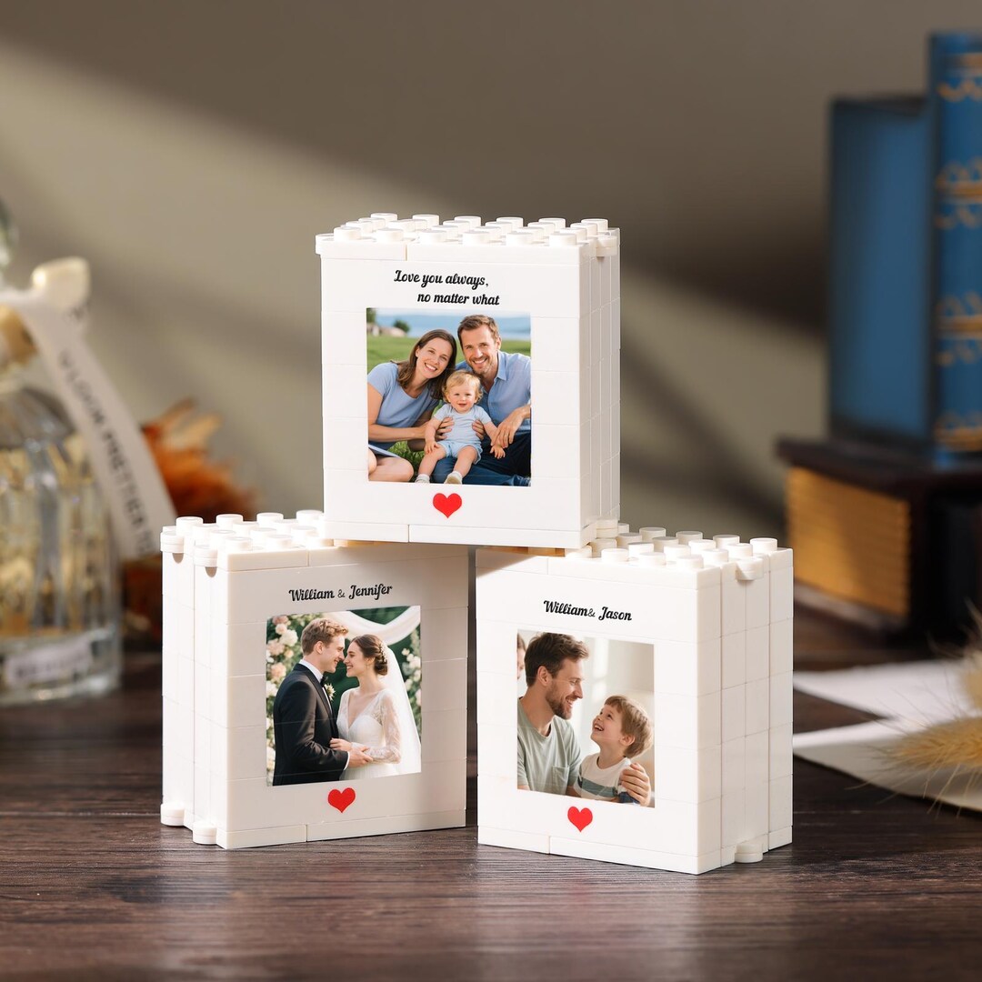 Personalized Foldable Brick Photo Block,custom 5 6 8 Photos Block ...