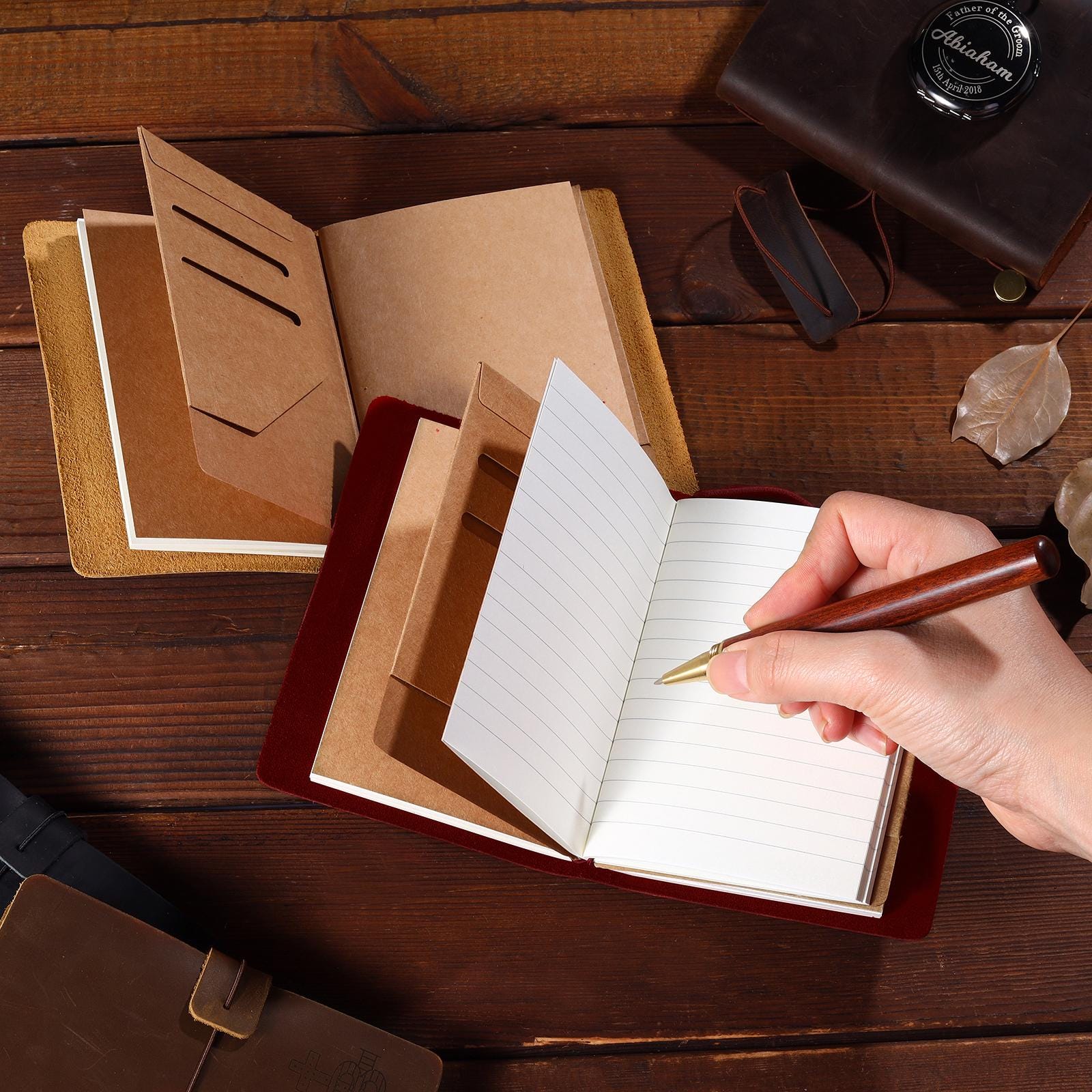 Personalized Engraved Leather Journal for Men, Custom Leather Notebook ...