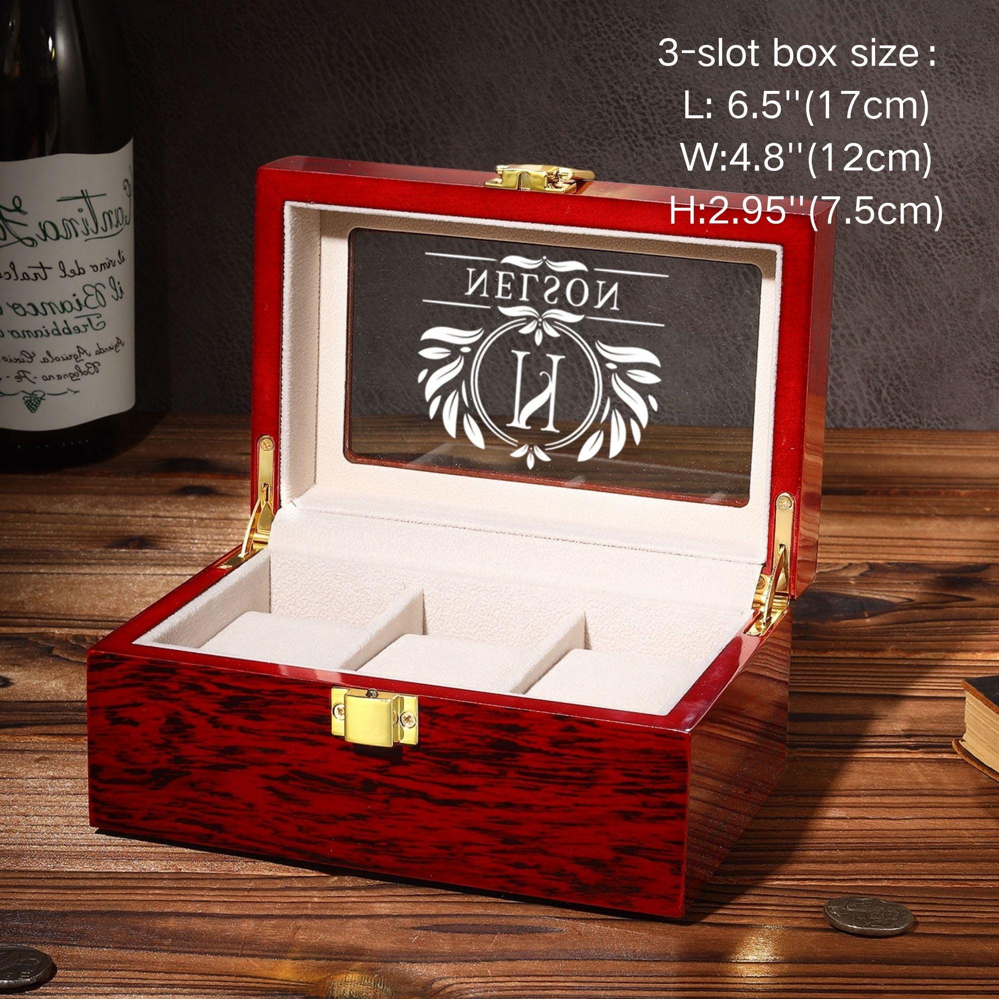 Personalized Men's Wooden Watch Box,engraved Watch Box,custom Name ...