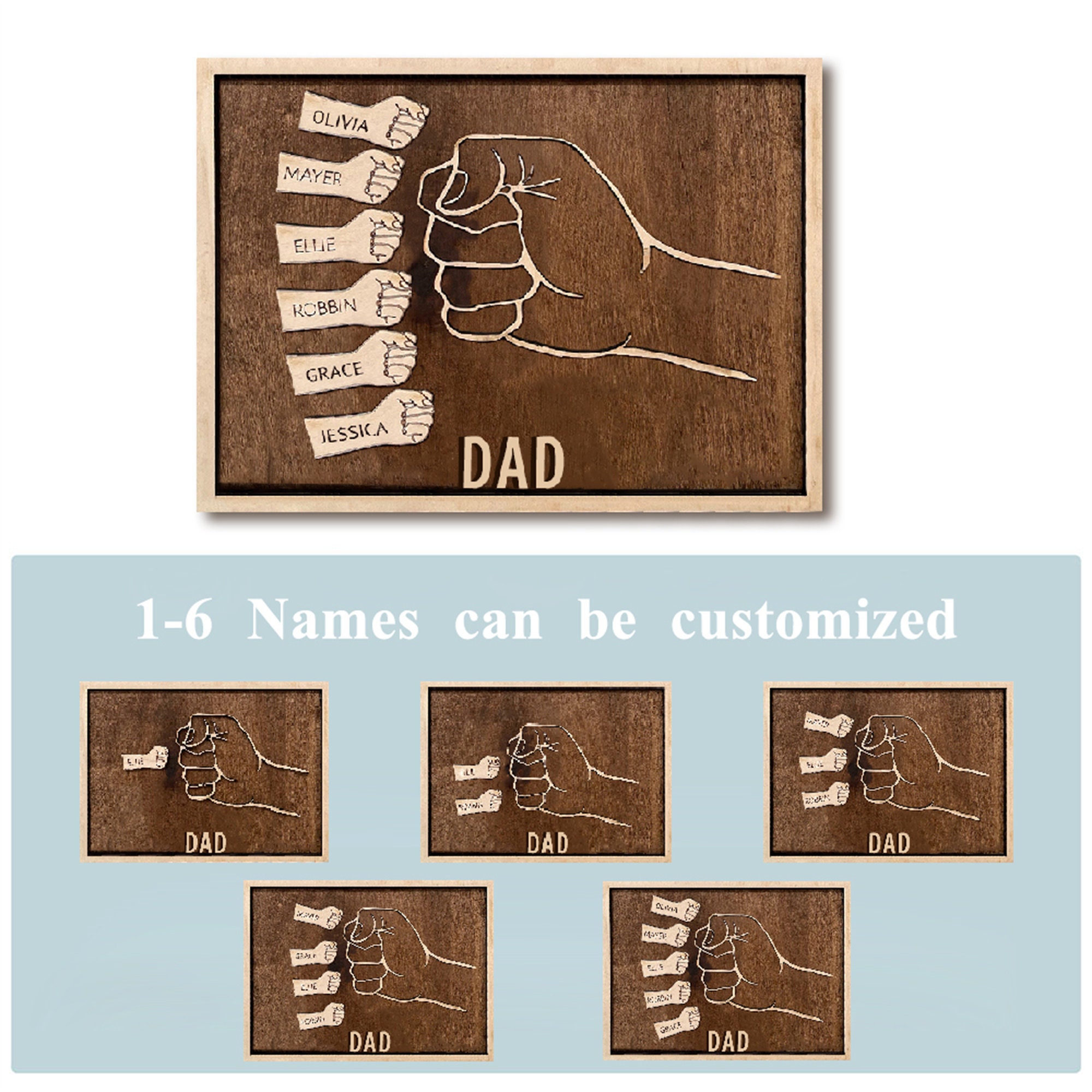 Custom Fist Bump Sign Ornament Fists Handprint Sign Fathers - Etsy