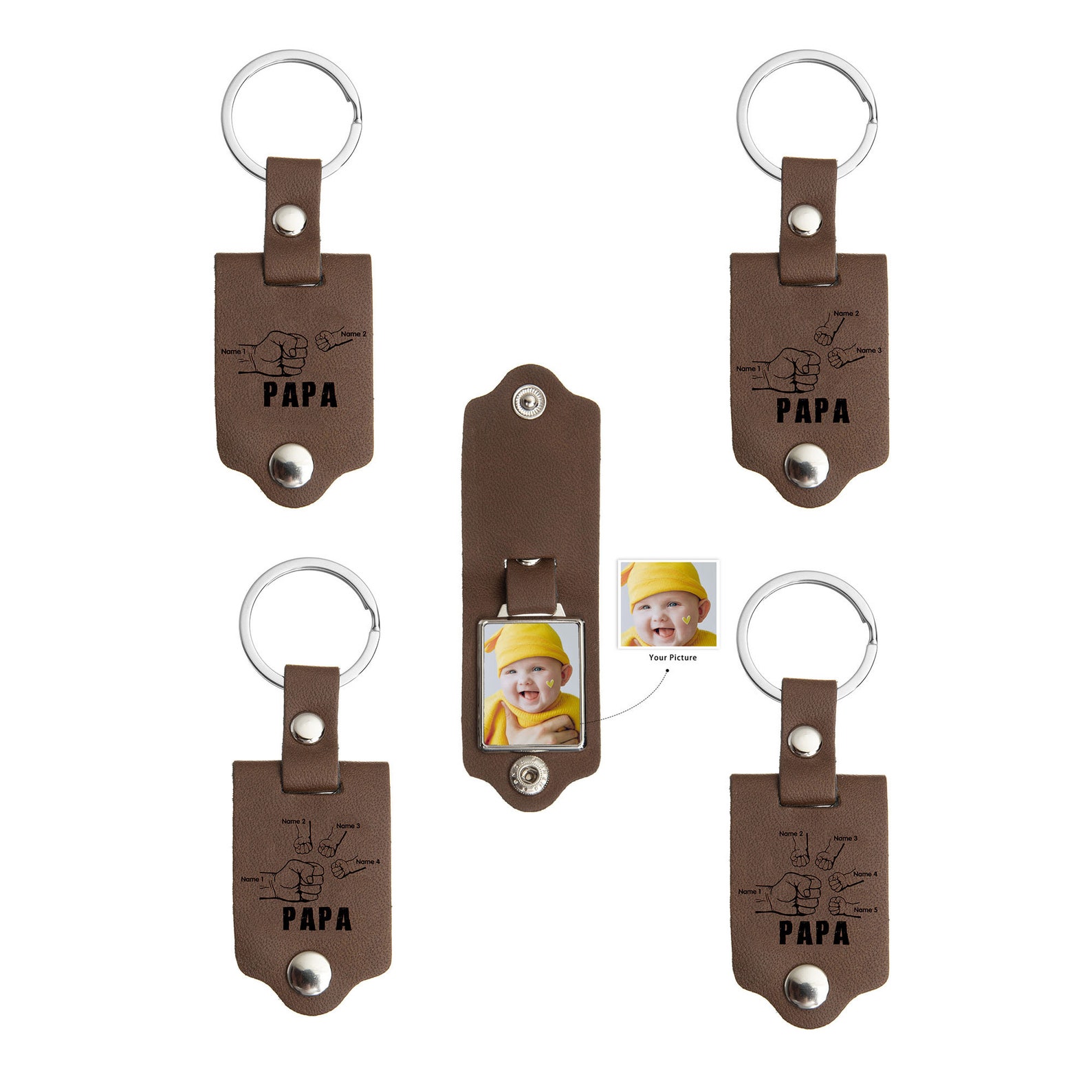 Personalized Photo Keychain, Hidden Photo Keychain Gift for PAPAP ...