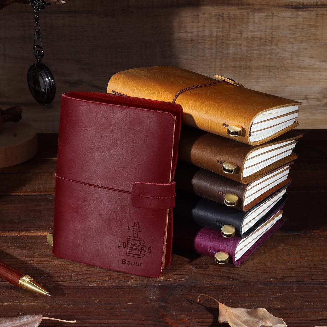 Personalized Engraved Leather Journal for Men, Custom Leather Notebook ...