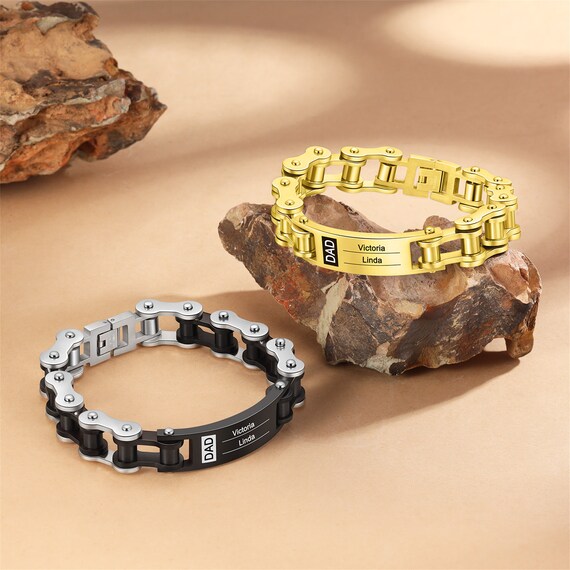 Super Dad Bracelet with Kids Names Personalized Bracelet for Men Stainless Steel Bracelet for Father Family Name Bracelet