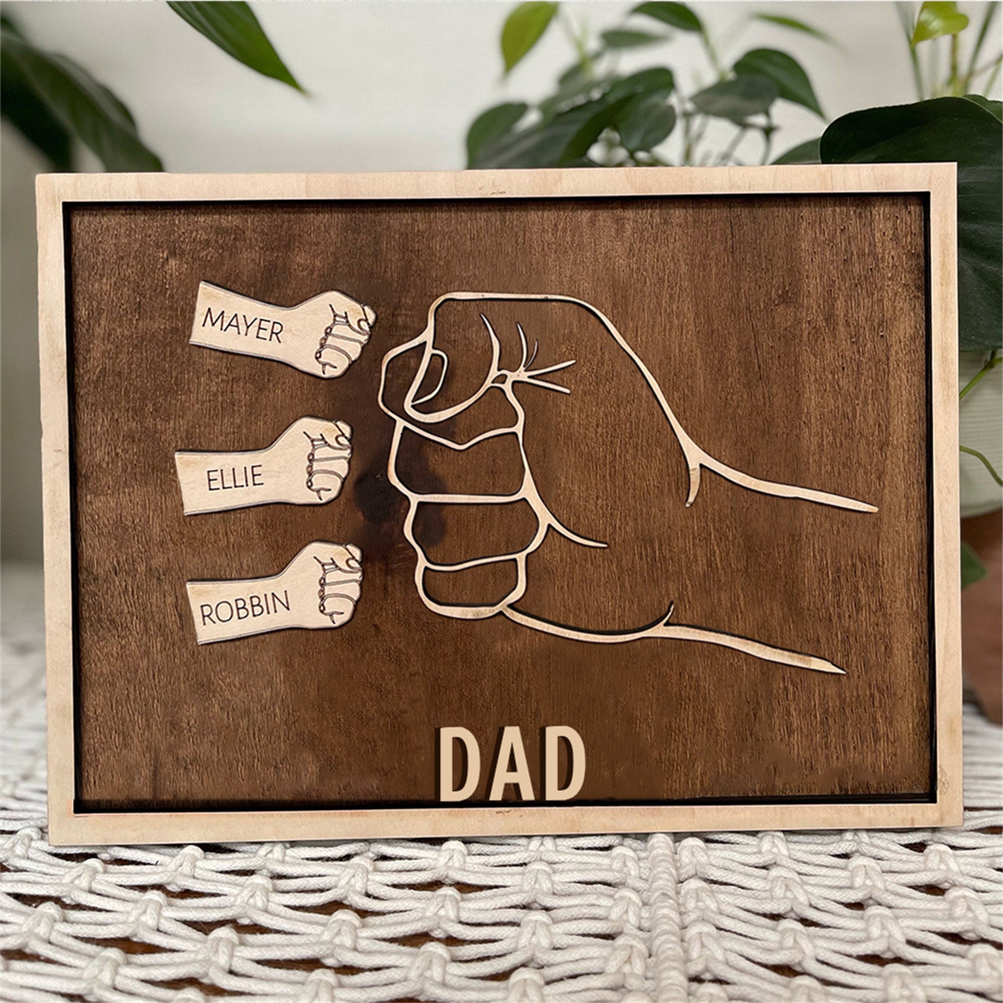 Custom Fist Bump Sign Ornament Fists Handprint Sign Fathers - Etsy