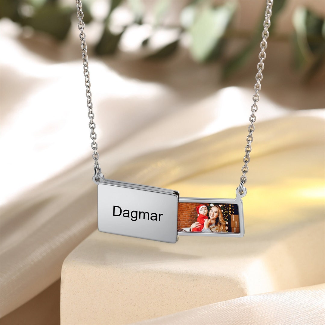 Custom Engraved Necklace Gold Mail Envelope Couple Necklace Hidden ...