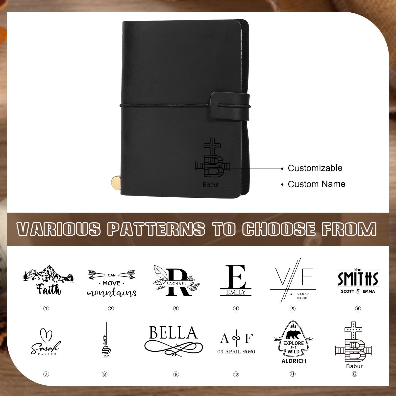 Personalized Engraved Leather Journal for Men, Custom Leather Notebook ...