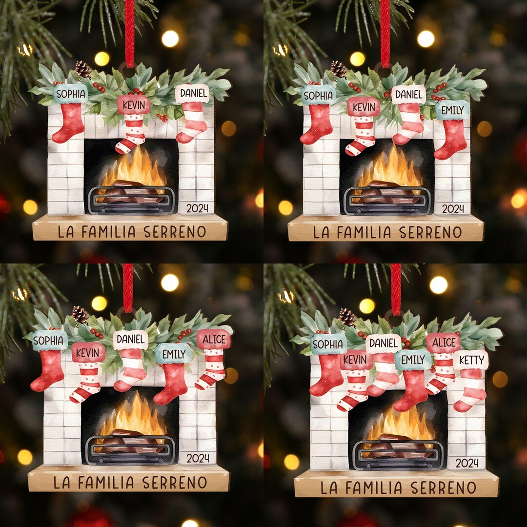 Personalised First Family Christmas Ornament With Name,family Stocking ...
