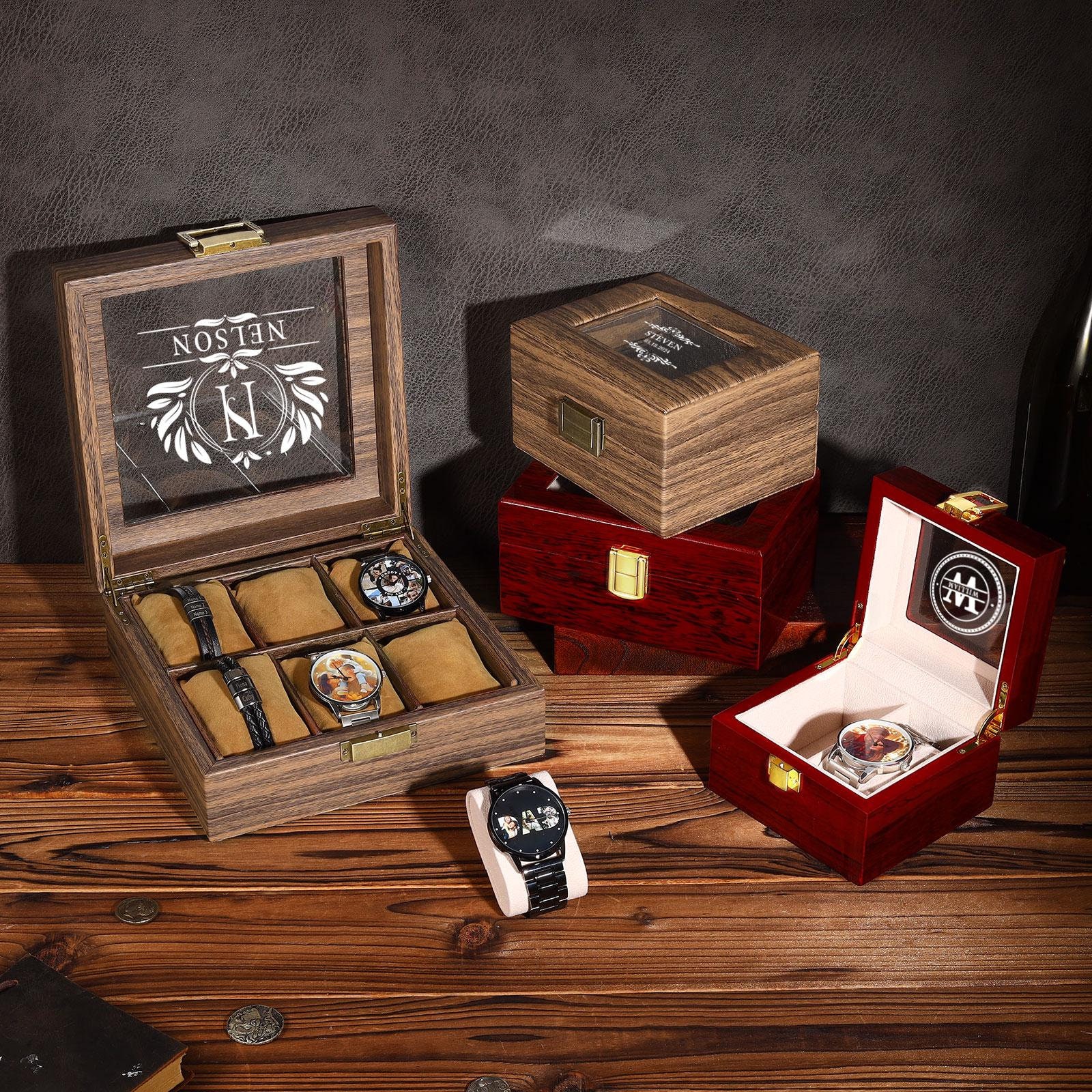 Personalized Men's Wooden Watch Box,engraved Watch Box,custom Name ...