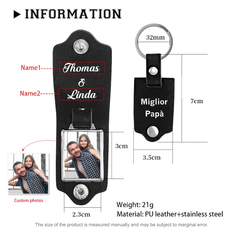 Personalized Leather Keychain for Men,custom Calendar Keychain With ...