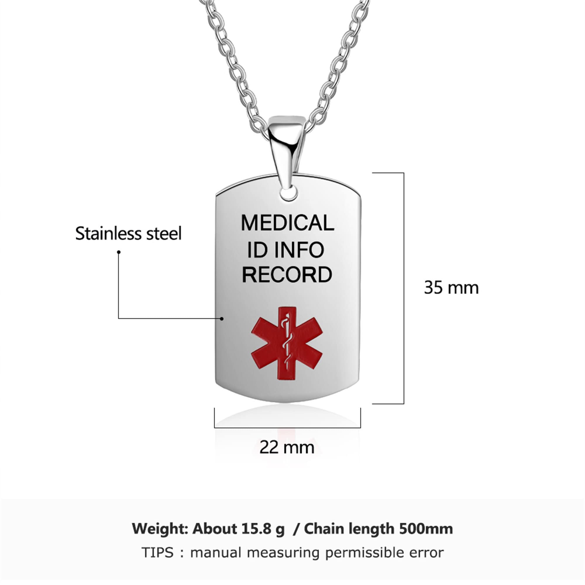 QR Medical Alert Necklace for Men Necklace With Medical ID - Etsy