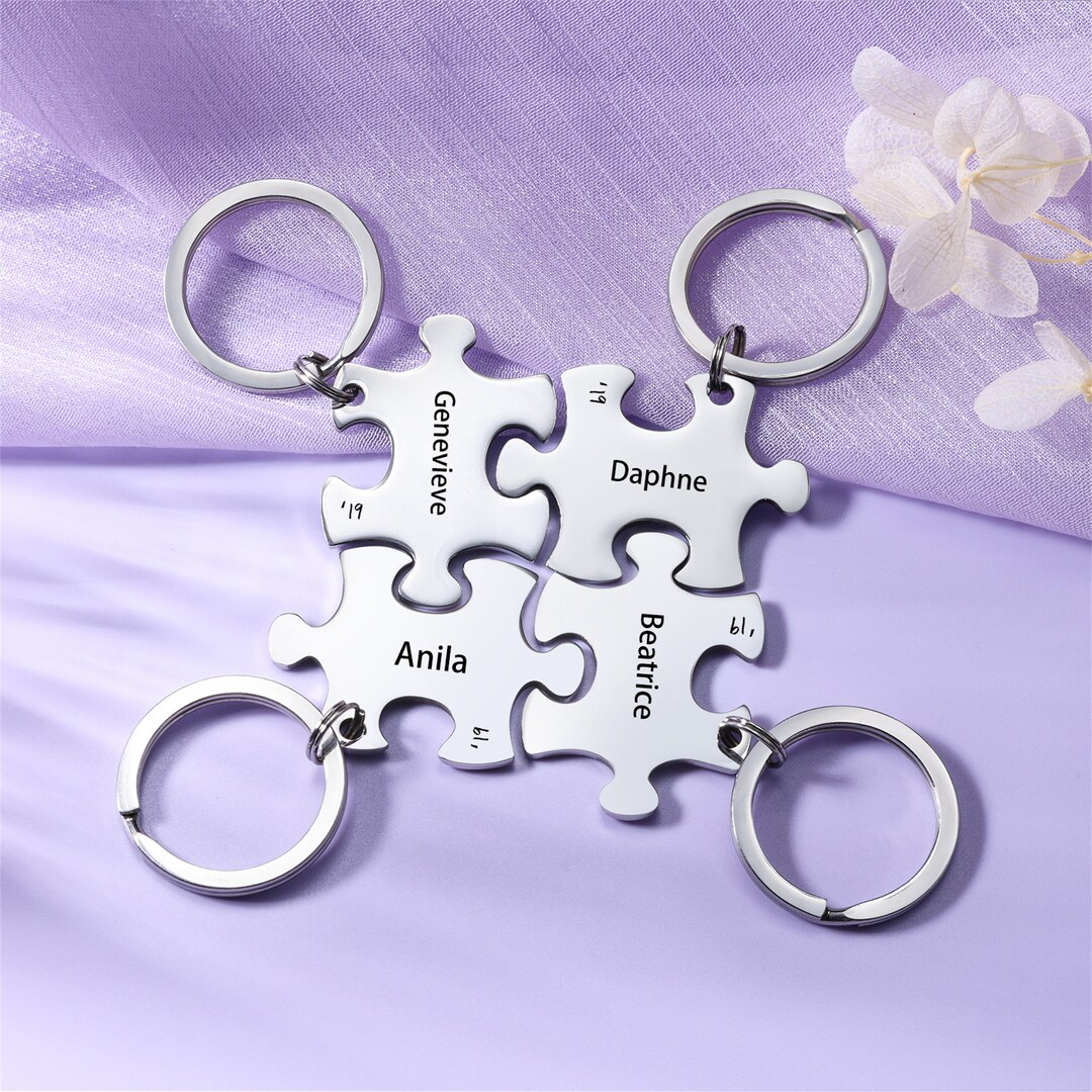 Personalized Custom Puzzle Piece Key Chain Set, Graduation Gift ...